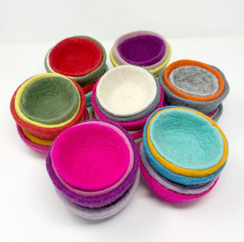 Hamro Felt Nesting Bowl Set, 3pc - Assorted Colours – North End Gallery