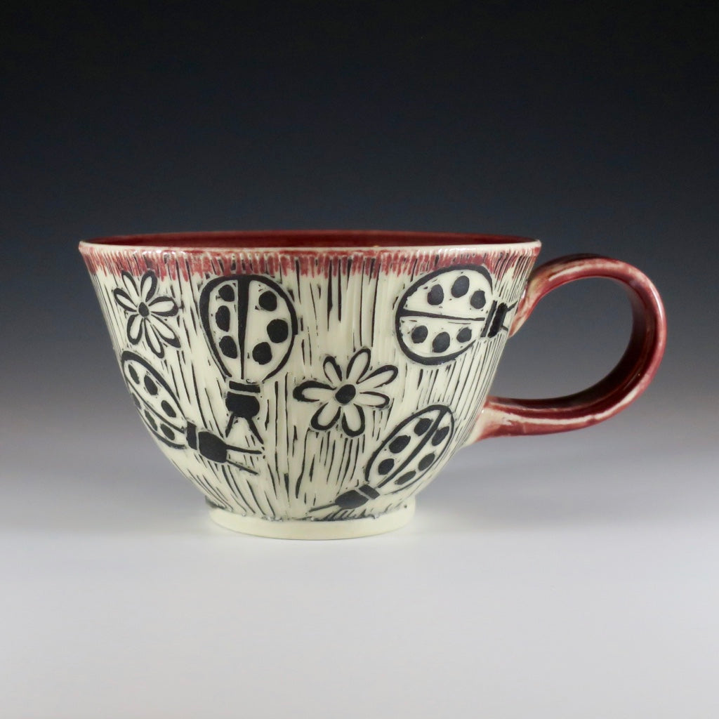 Pottery Teacup - Ladybug – North End Gallery