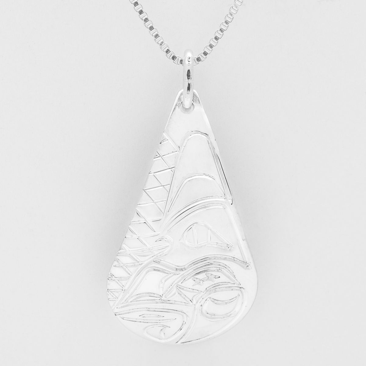 Wolf Teardrop Necklace-Sterling Silver – North End Gallery