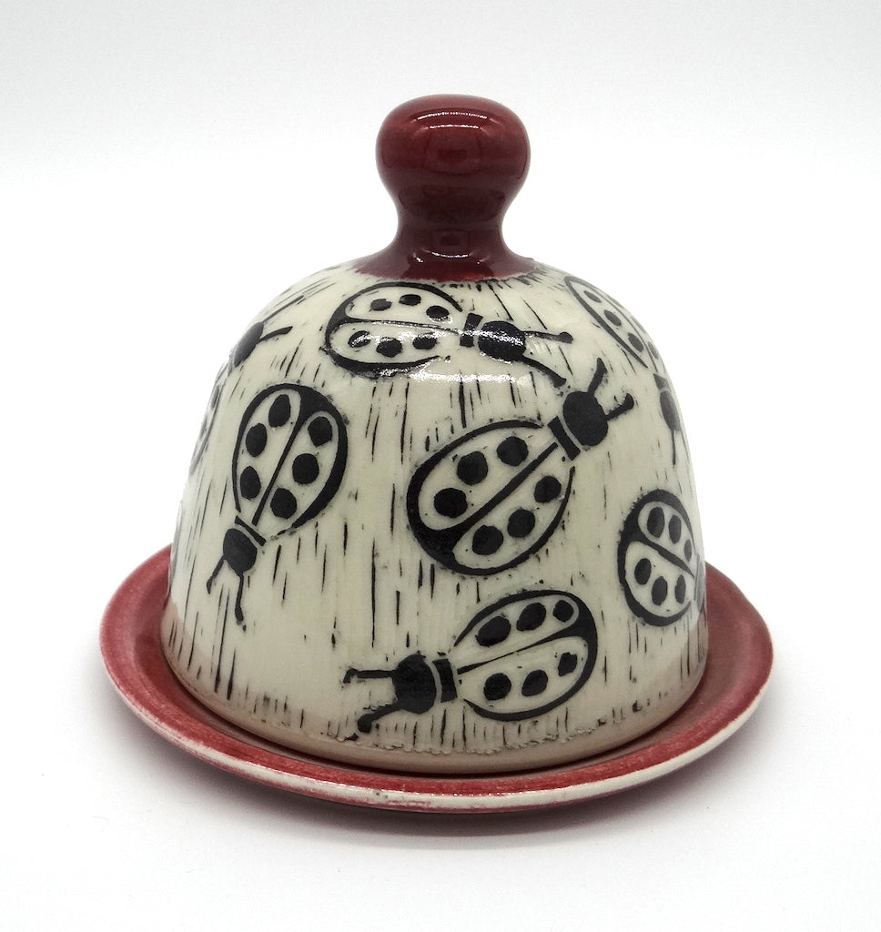 Pottery Butter Dish - Ladybug – North End Gallery